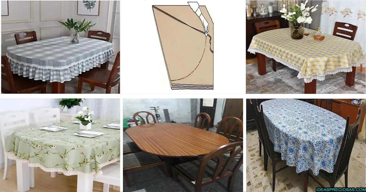 Como hacer un mantel para mesa ovalada